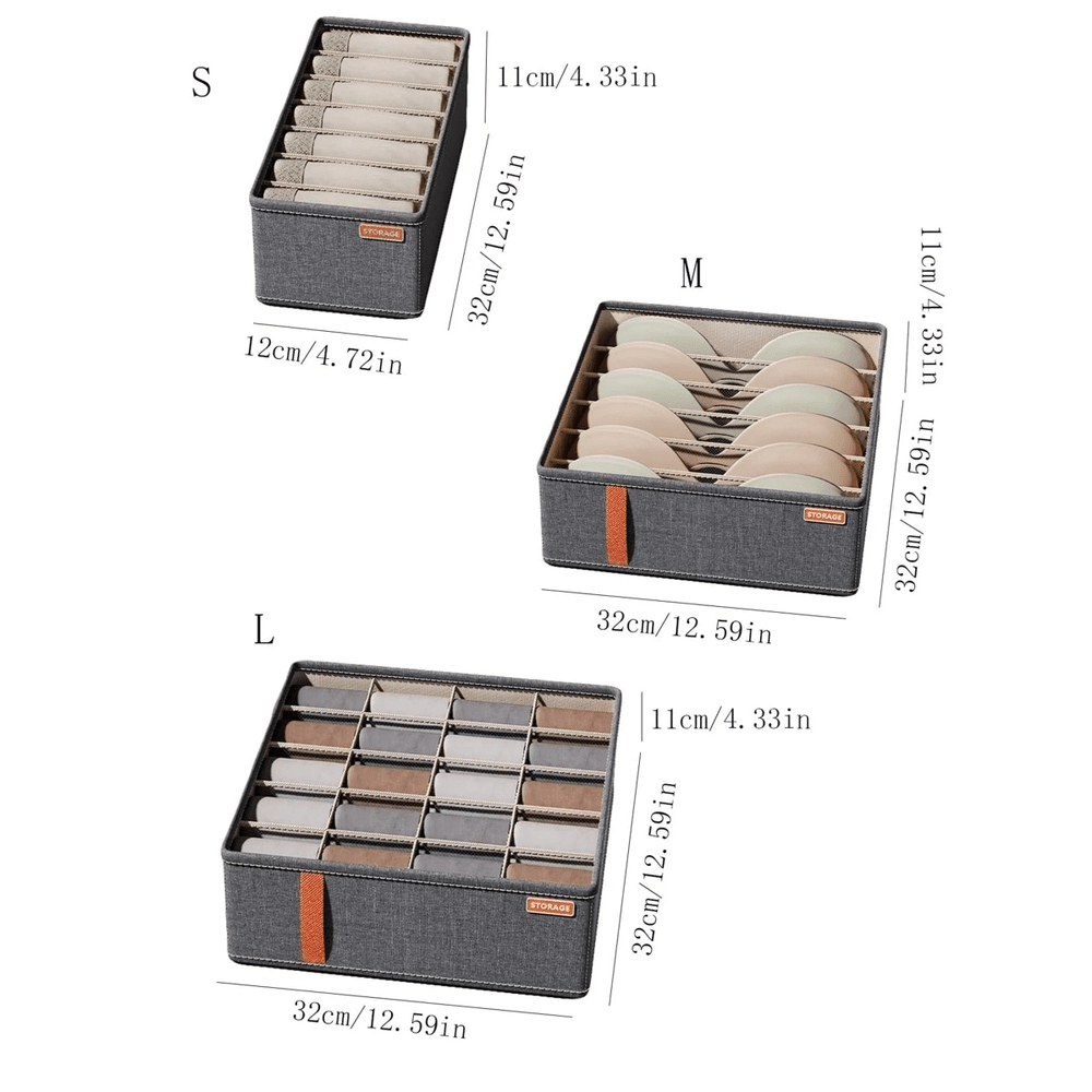 3pcs. Drawer Organizers for Storing Socks, Underwear, Ties | Brands