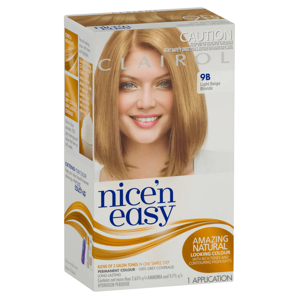 CLAIROL nice'n easy PERMANENT Hair Colour - 9B Light Beige Blonde | Brands